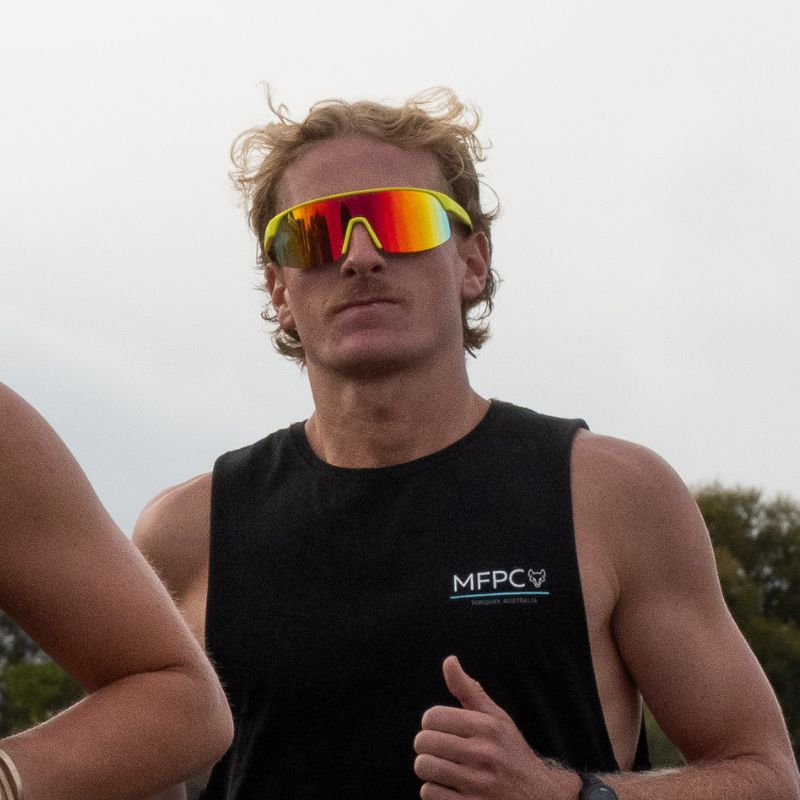 Velocity - Matte Fluro Yellow with Gray Red Iridium Lens